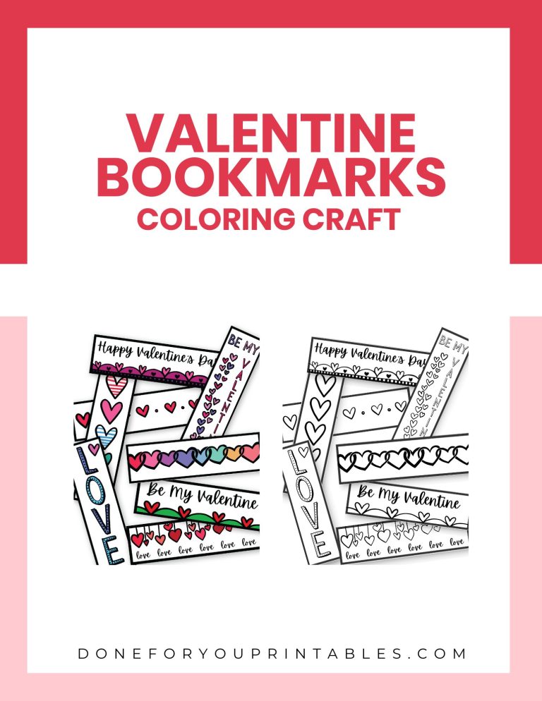 Colorable Valentine Bookmarks - Adventures of a Caregiver